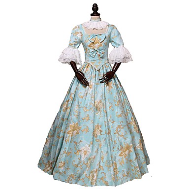 Rococo Victorian Costume Women's Outfits Blue Vintage Cosplay 100% all ...